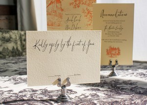 Sarah + Alan's Modern Toile Wedding Invitations