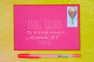 Envelope Address Hand Lettering Tutorial from Ladyfingers Letterpress
