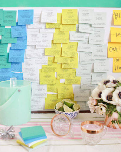 Post-it Brand A World of Color Collections Cocktail Party Menu