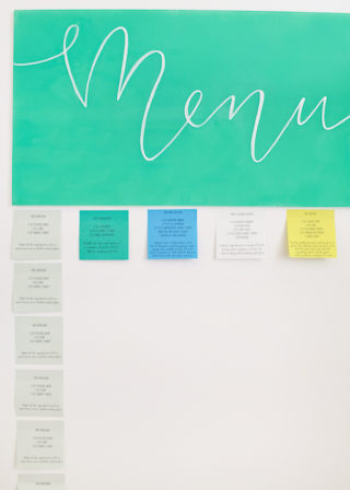 DIY Post-itÂ® Notes Cocktail Party Menu