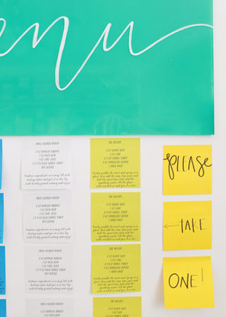 DIY Post-itÂ® Notes Cocktail Party Menu