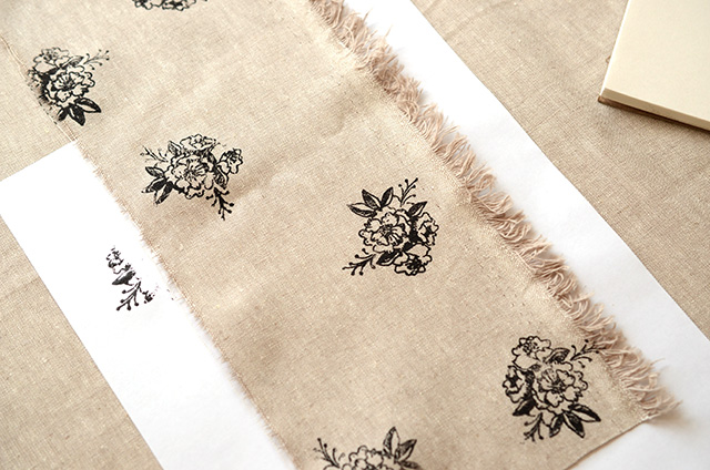 DIY Printed Fabric with Rubber Stamps