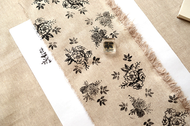 DIY Printed Fabric with Rubber Stamps