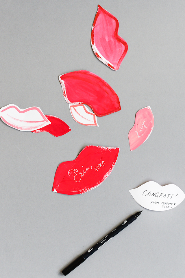 DIY Painted Lips Guestbook