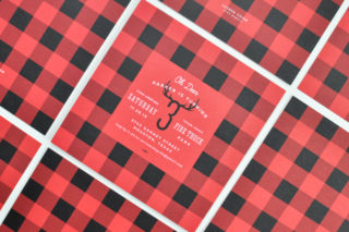 Buffalo Plaid Third Birthday Party Invitations