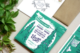 Camp-Theme Foldout Wedding Invitations