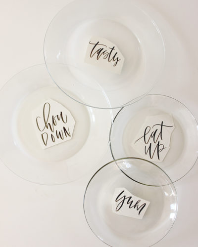 DIY Lettered Dinner Plates
