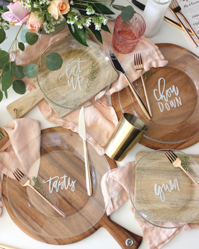 DIY Lettered Dinner Plates