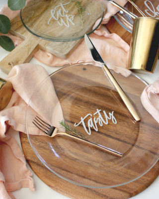 DIY Lettered Dinner Plates