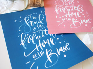 Printable 4th of July Calligraphy Art Print
