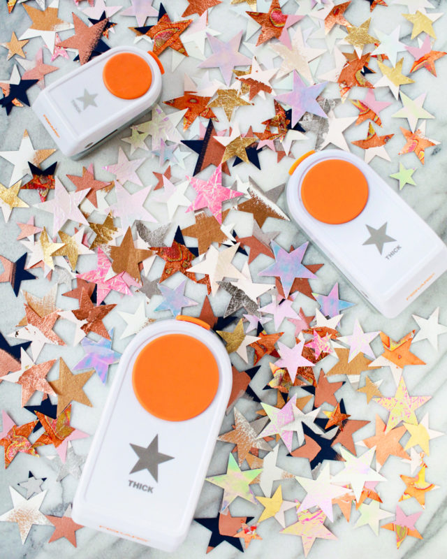 DIY Metallic and Iridescent Star Table Confetti