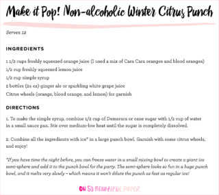 Make it Pop! Non-alcoholic Winter Citrus Punch