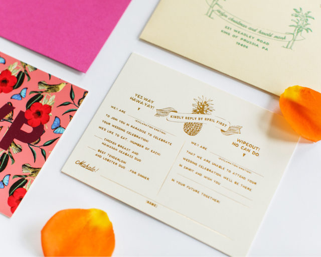 Vibrant Tropical Hawaiian Wedding Invitations