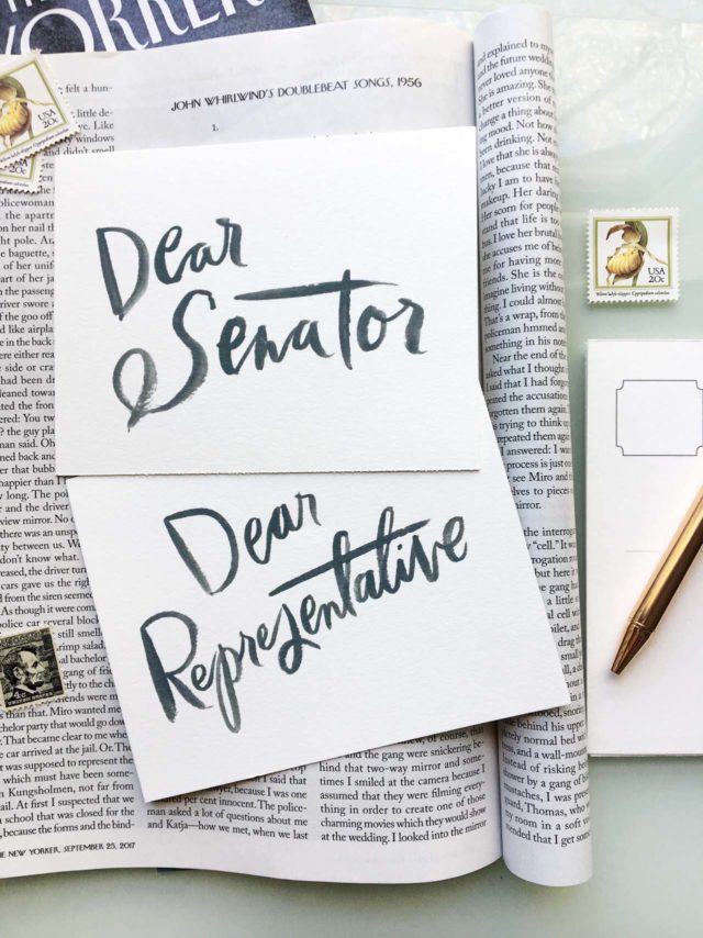 Printable Dear Senator / Dear Representative Postcards
