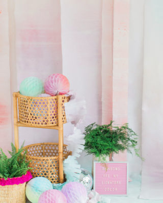DIY Rainbow Watercolor Crepe Paper Backdrop