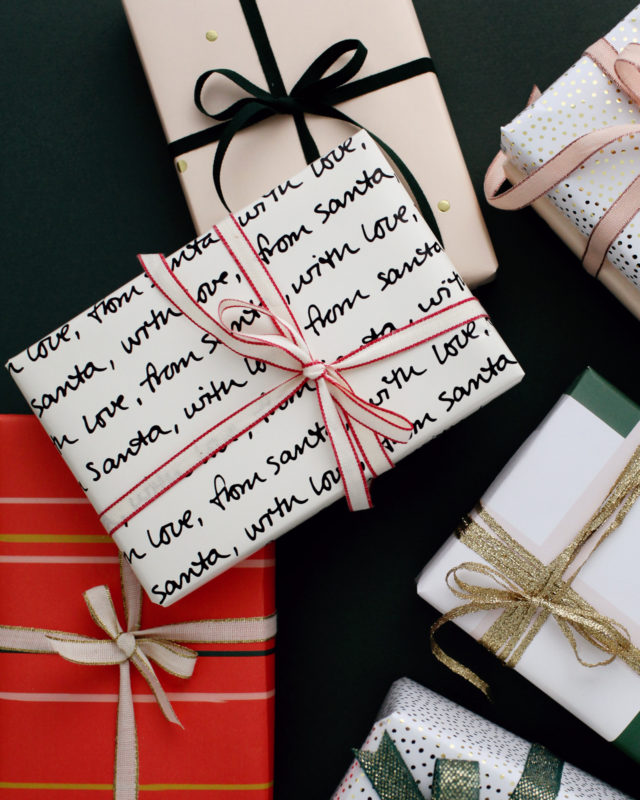 Green and Neutral Holiday Gift Wrap Inspiration