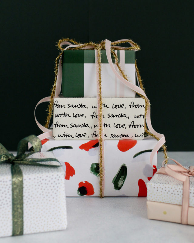 Green and Neutral Holiday Gift Wrap Inspiration